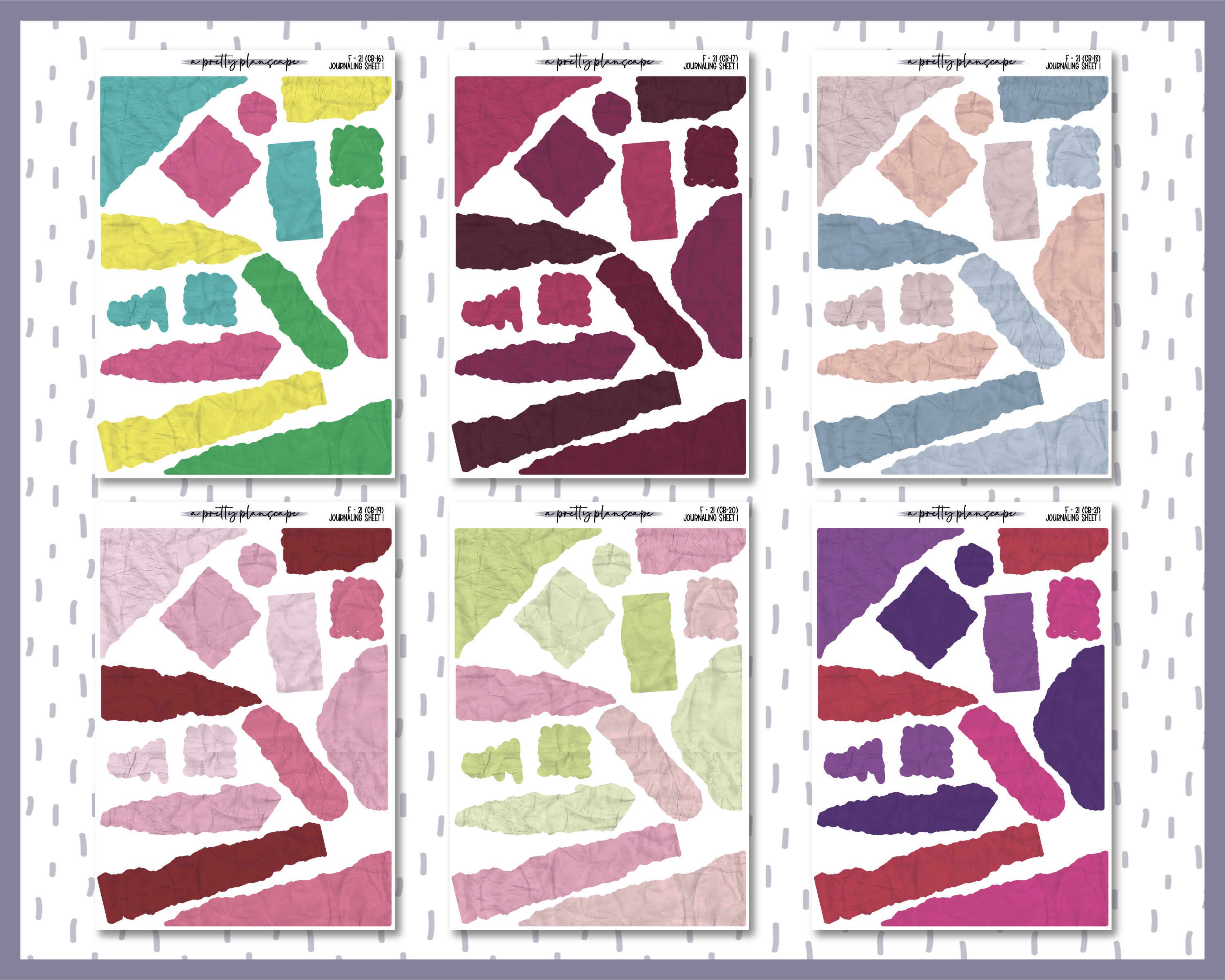 Ripped Paper Journaling Sheet Torn Paper Multi Color - Etsy