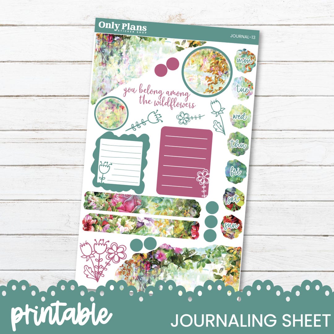 PRINTABLE Journaling Sheet 13 - Journal Stickers Decorative Planner Kit ...
