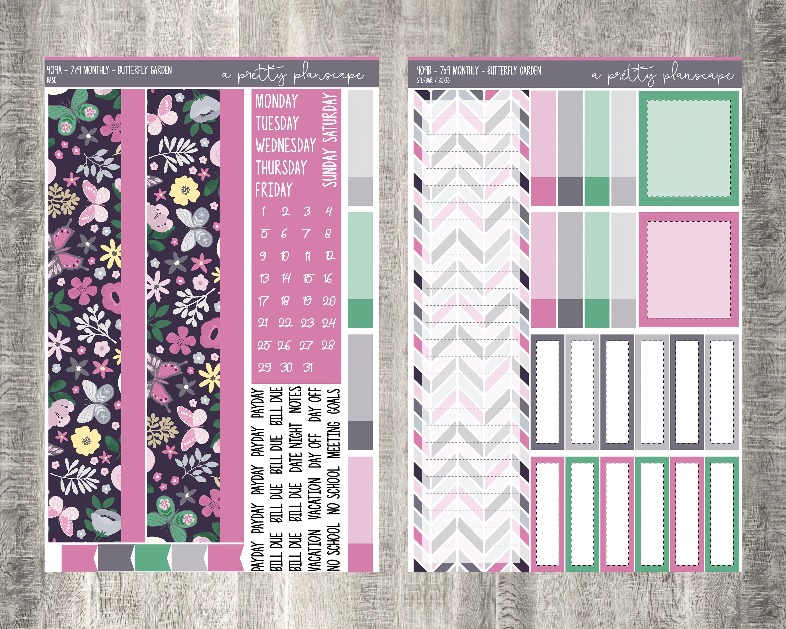 PRINTABLE Monthly Sticker Kit Standard A5 Wide 7x9 Planner Etsy PRINTABLE Monthly Sticker Kit Standard A5 Wide 7x9 Planner Etsy