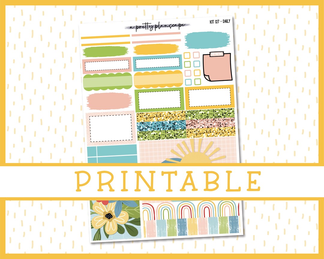 PRINTABLE Daily Sticker Kit 127 Standard Vertical TPC Penny Pages Daily ...