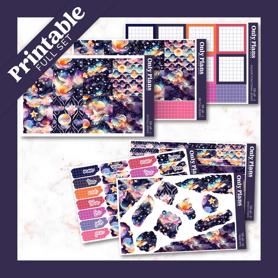 PRINTABLE Sticker Buffet 48 SB-48 Planner Stickers Functional ...