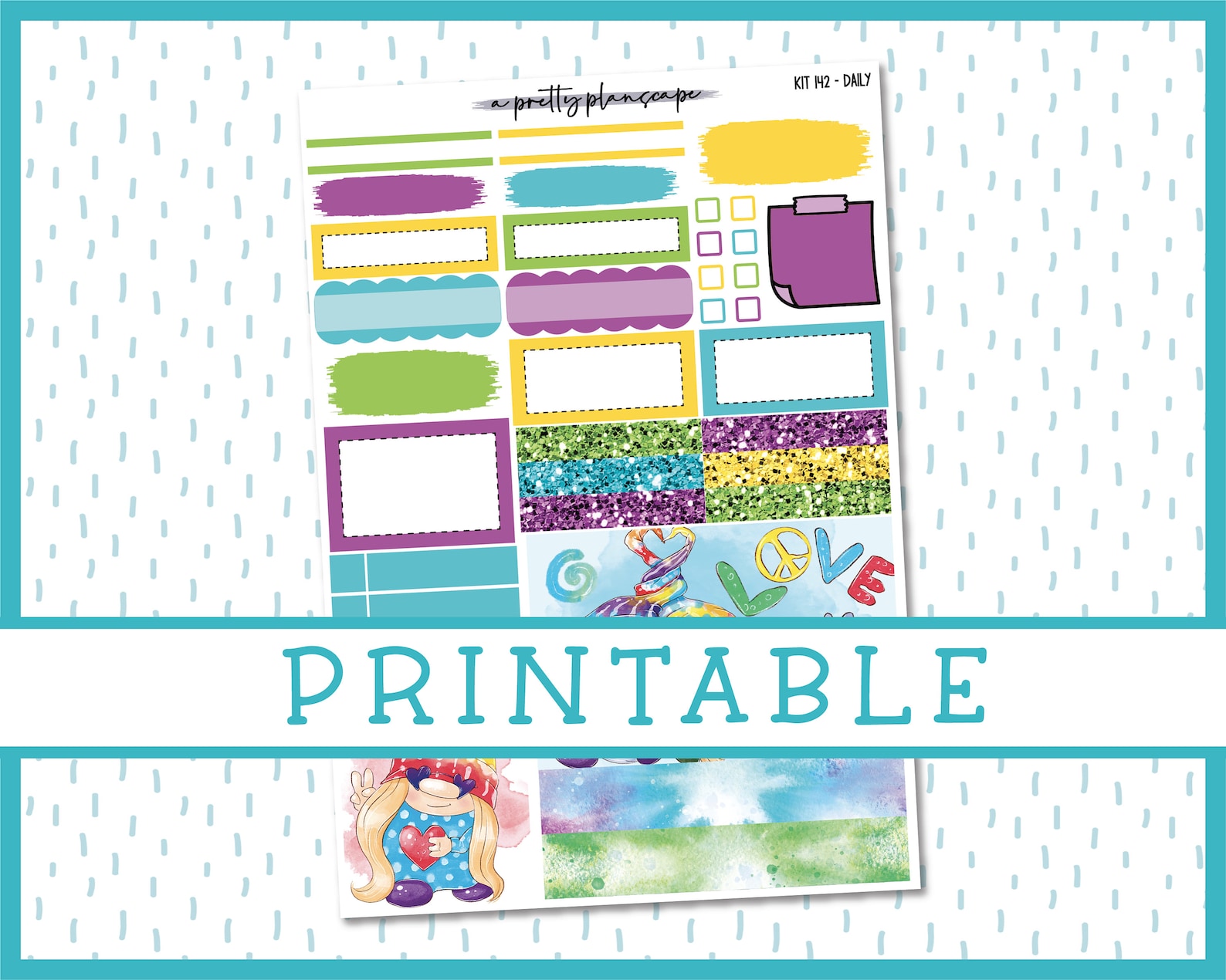 PRINTABLE Daily Sticker Kit 142 Standard Vertical TPC - Etsy