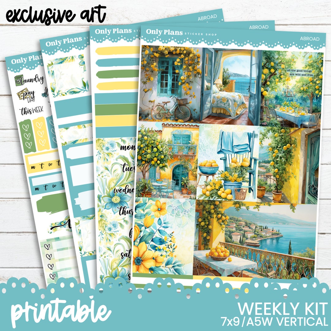 PRINTABLE Weekly Sticker Kit 183 - Standard Vertical - Weekly Planner ...
