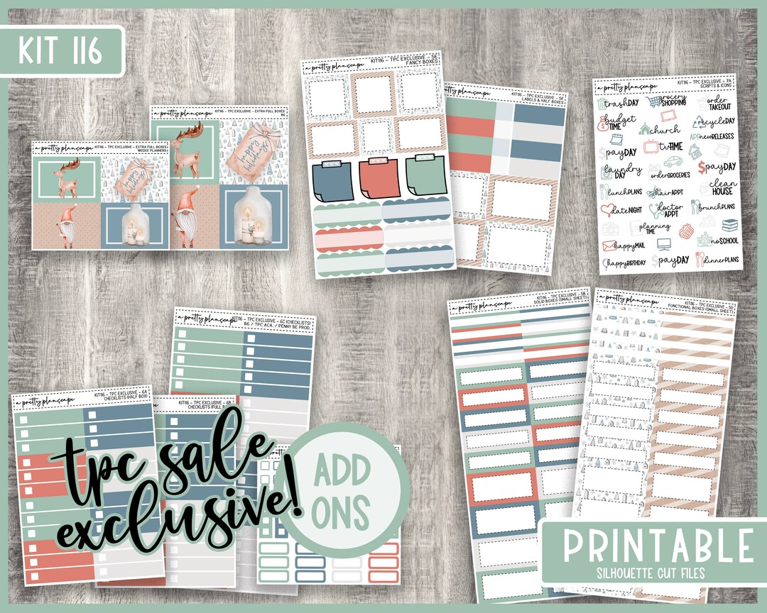 Printable TPC EXCLUSIVE Weekly Sticker Kit Add-ons Extras Kit 116 Weeks ...
