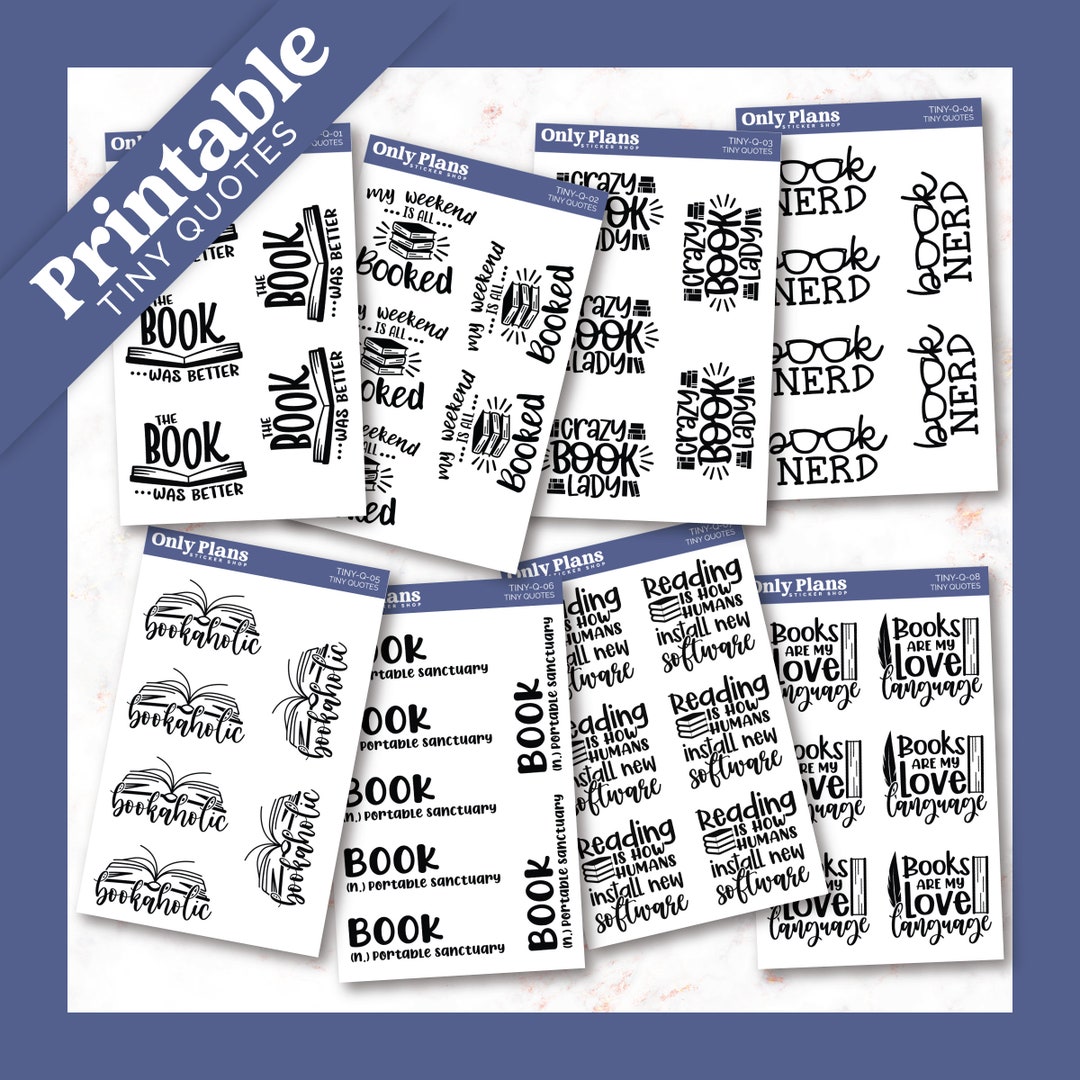 PRINTABLE Tiny Sheets - Reading Quotes / Book Quotes - TINY-Q - Etsy