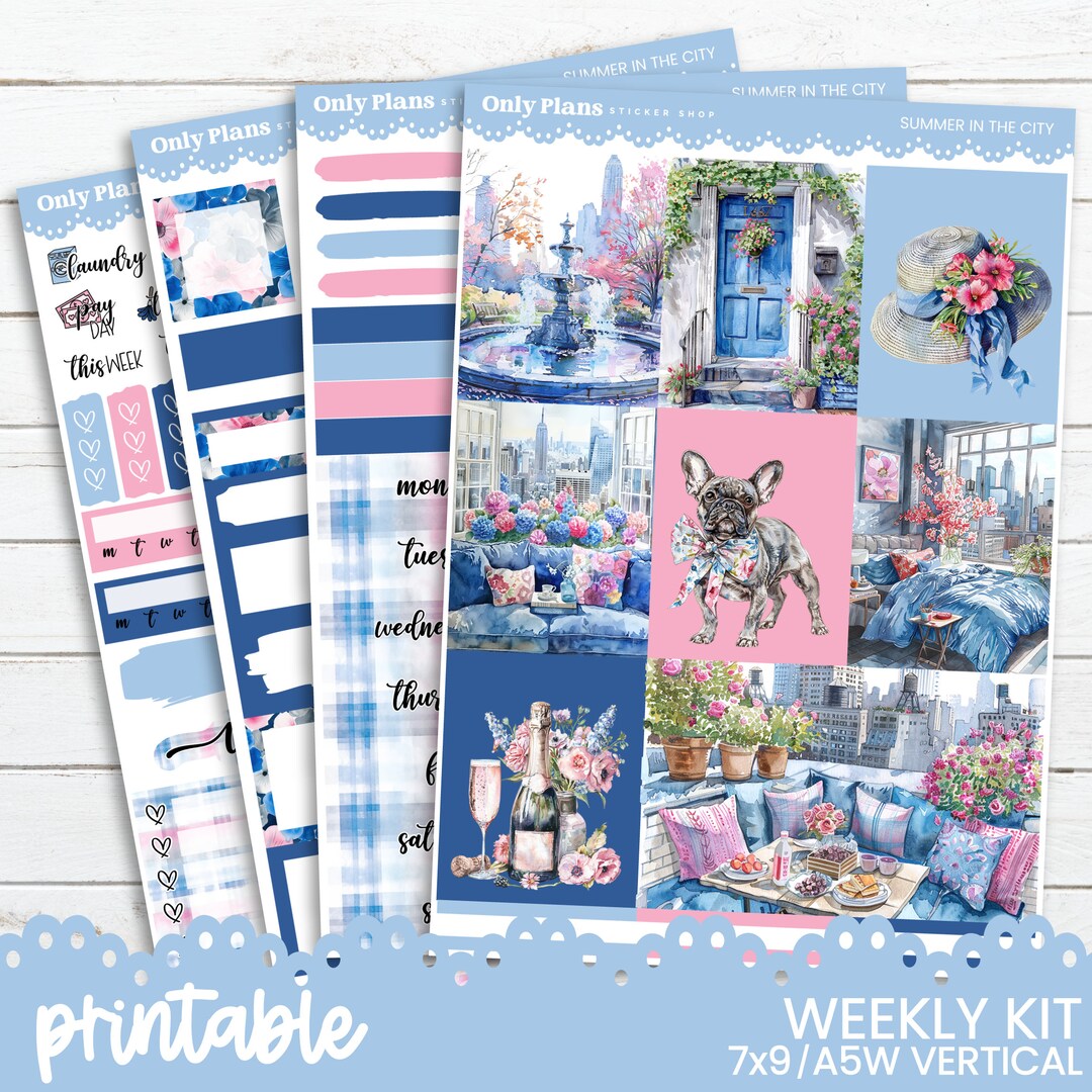 PRINTABLE Weekly Sticker Kit 182 - Standard Vertical - Weekly Planner ...
