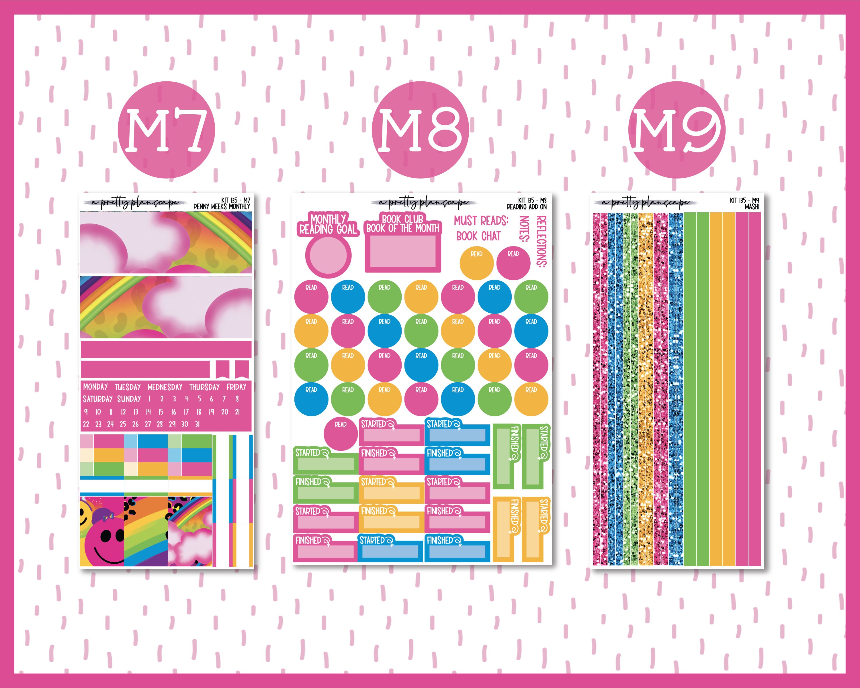 Monthly Sticker Kit 135 7x9 A5 B6 EC Life Planner - Etsy