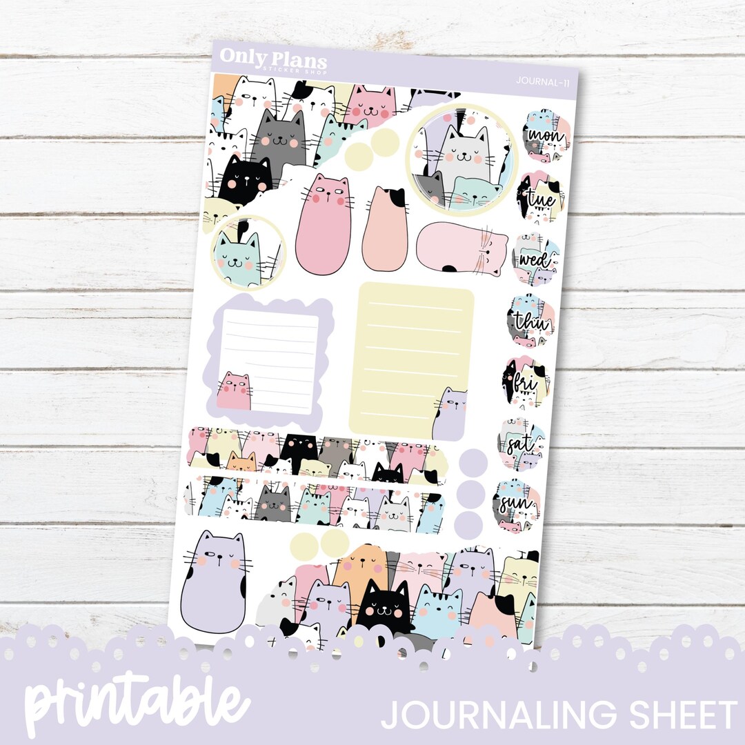 PRINTABLE Journaling Sheet 11 - Journal Stickers Decorative Planner Kit ...