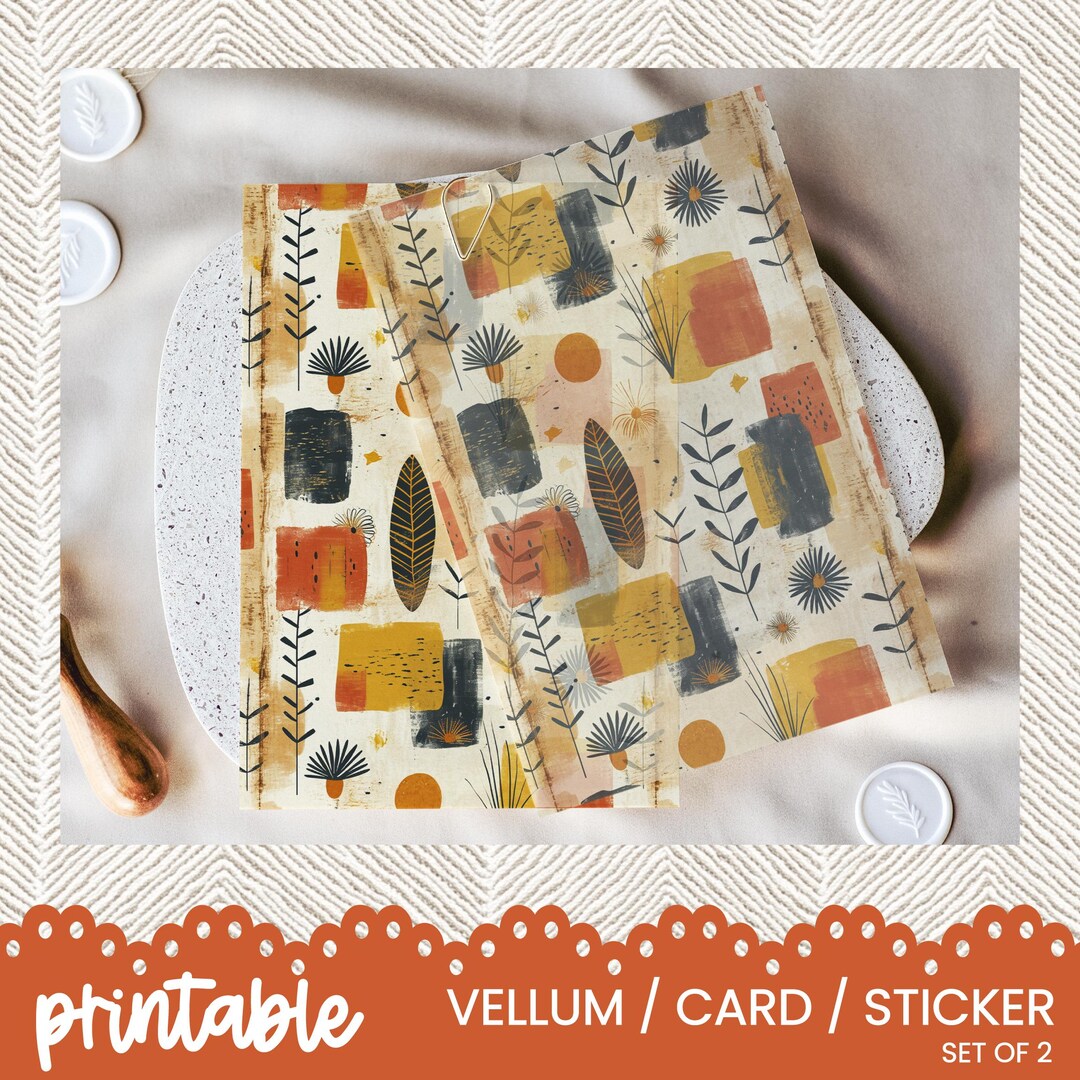 PRINTABLE Set of 2 Vellum or Dashboard Tip-in for Planners or Junk ...