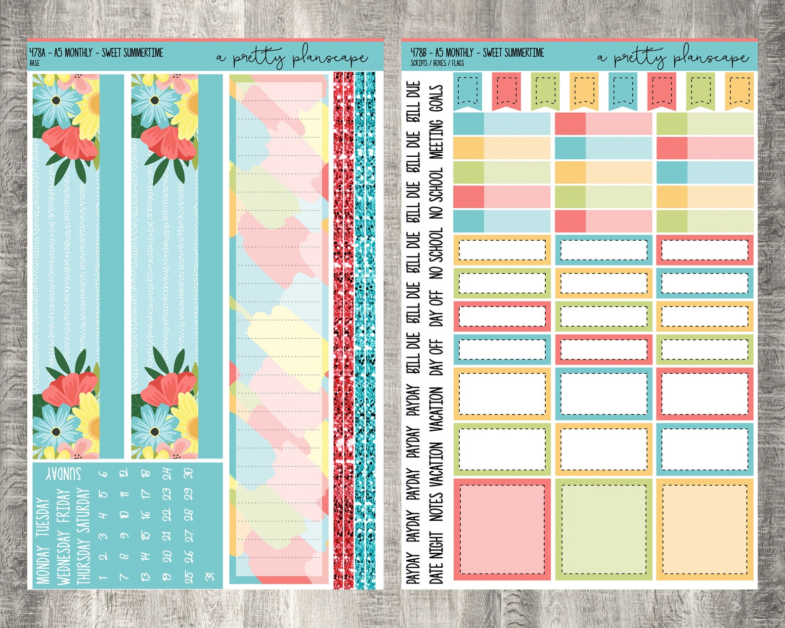 PRINTABLE A5 Monthly Sticker Kit A5 Planner Sweet Etsy PRINTABLE A5 Monthly Sticker Kit A5 Planner Sweet Etsy