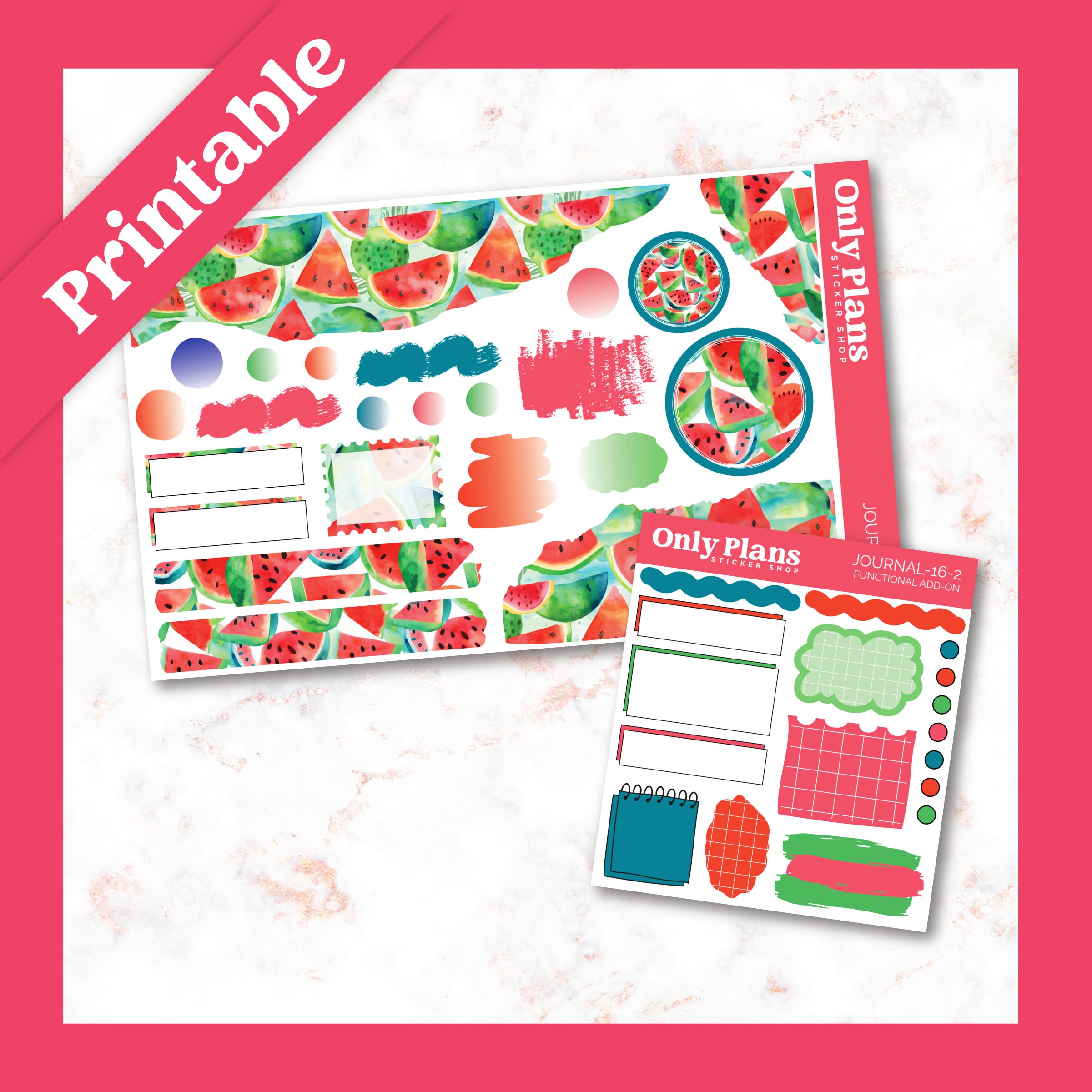 PRINTABLE Journaling Sheet 16 Journal Stickers Decorative Planner Kit ...