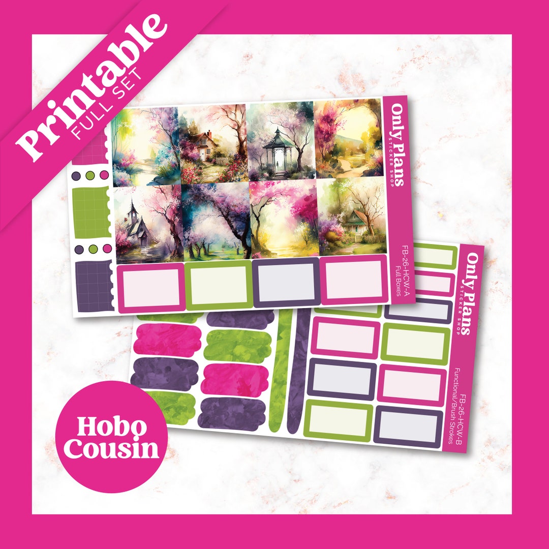 PRINTABLE Full Boxes Hobonichi Cousin Spring Scenes FB-26-HCW - Etsy