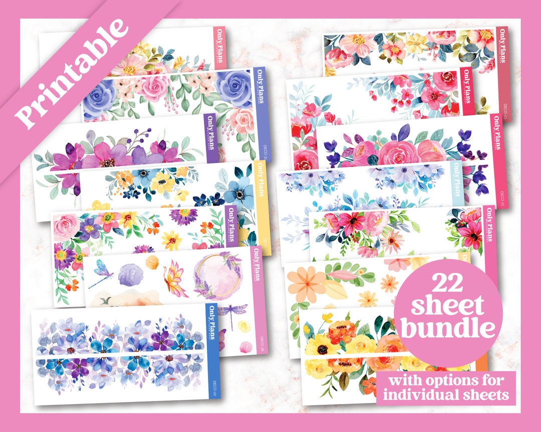 PRINTABLE Deco Sheets - Bundle of 22 Sheets - Printable Deco Stickers ...