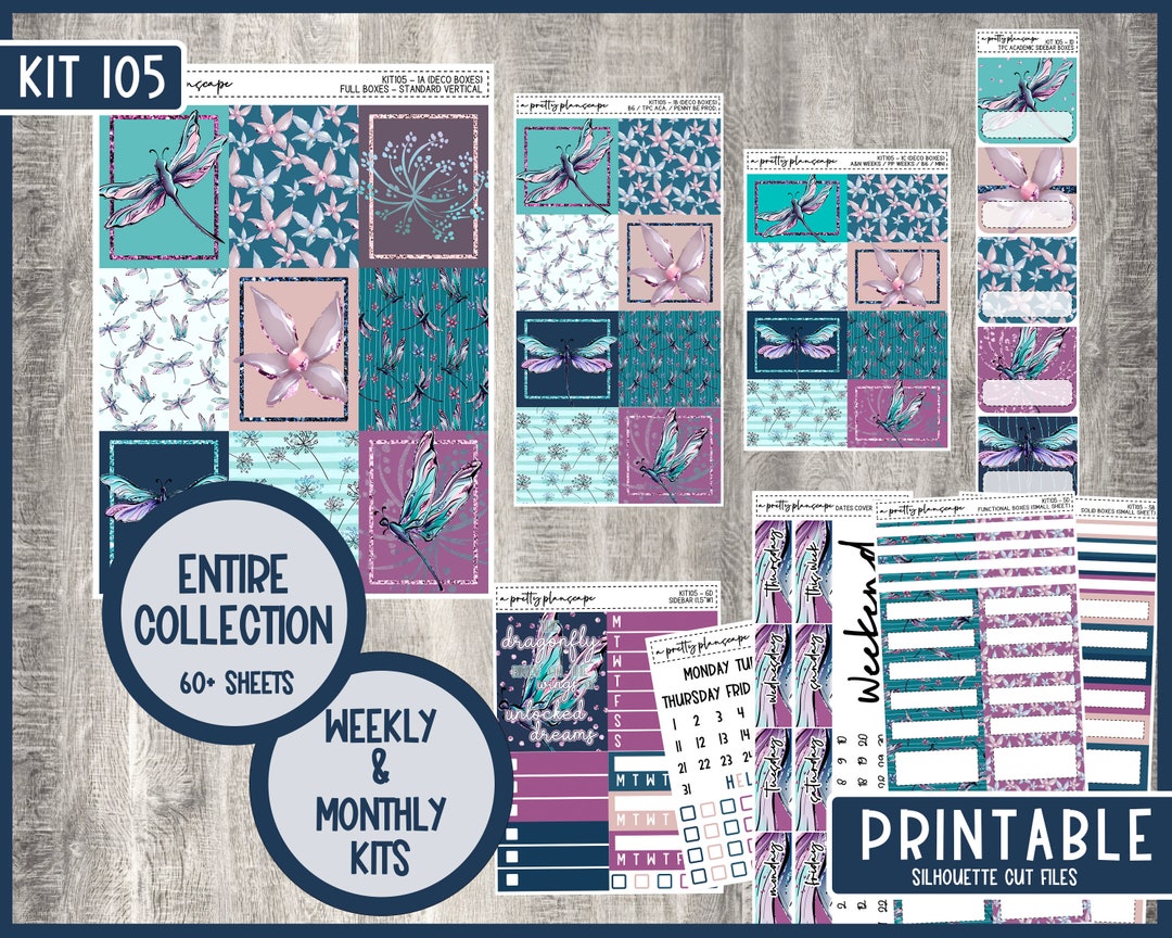 PRINTABLE Sticker Kit 105 Entire Collection Weekly Monthly 7x9 A5 B6 ...