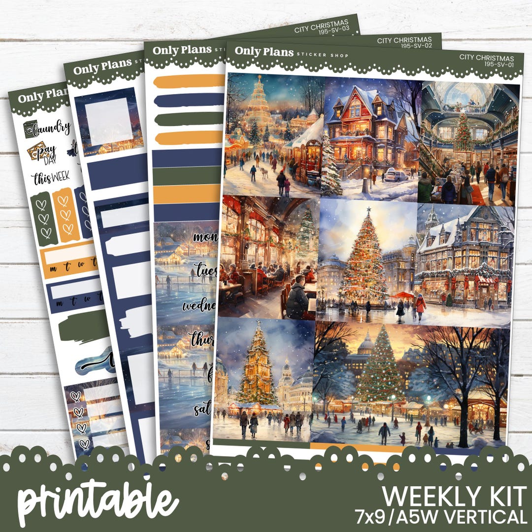 PRINTABLE Weekly Sticker Kit for Standard Vertical Planners 7x9 A5 B6 ...