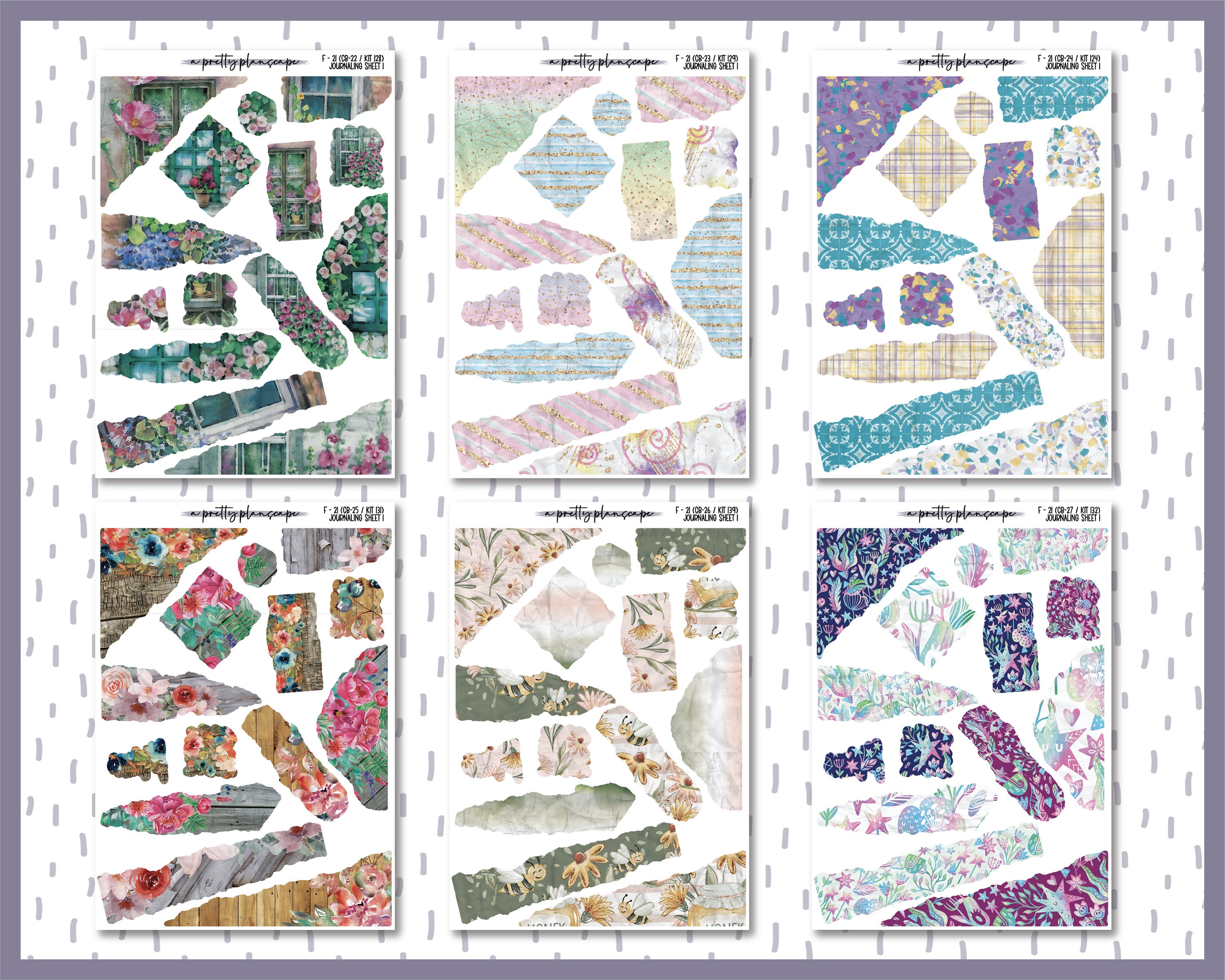 Ripped Paper Journaling Sheet Torn Paper Multi Color - Etsy