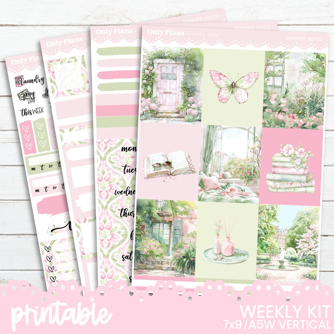 PRINTABLE Weekly Sticker Kit 181 - Standard Vertical - Weekly Planner ...