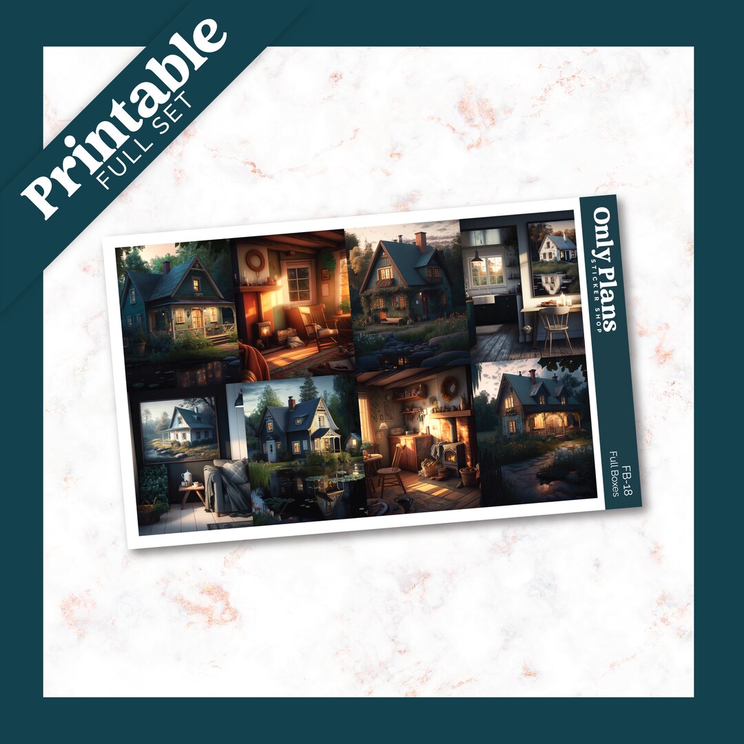 PRINTABLE Full Boxes Serene Cottages FB-18 - Etsy