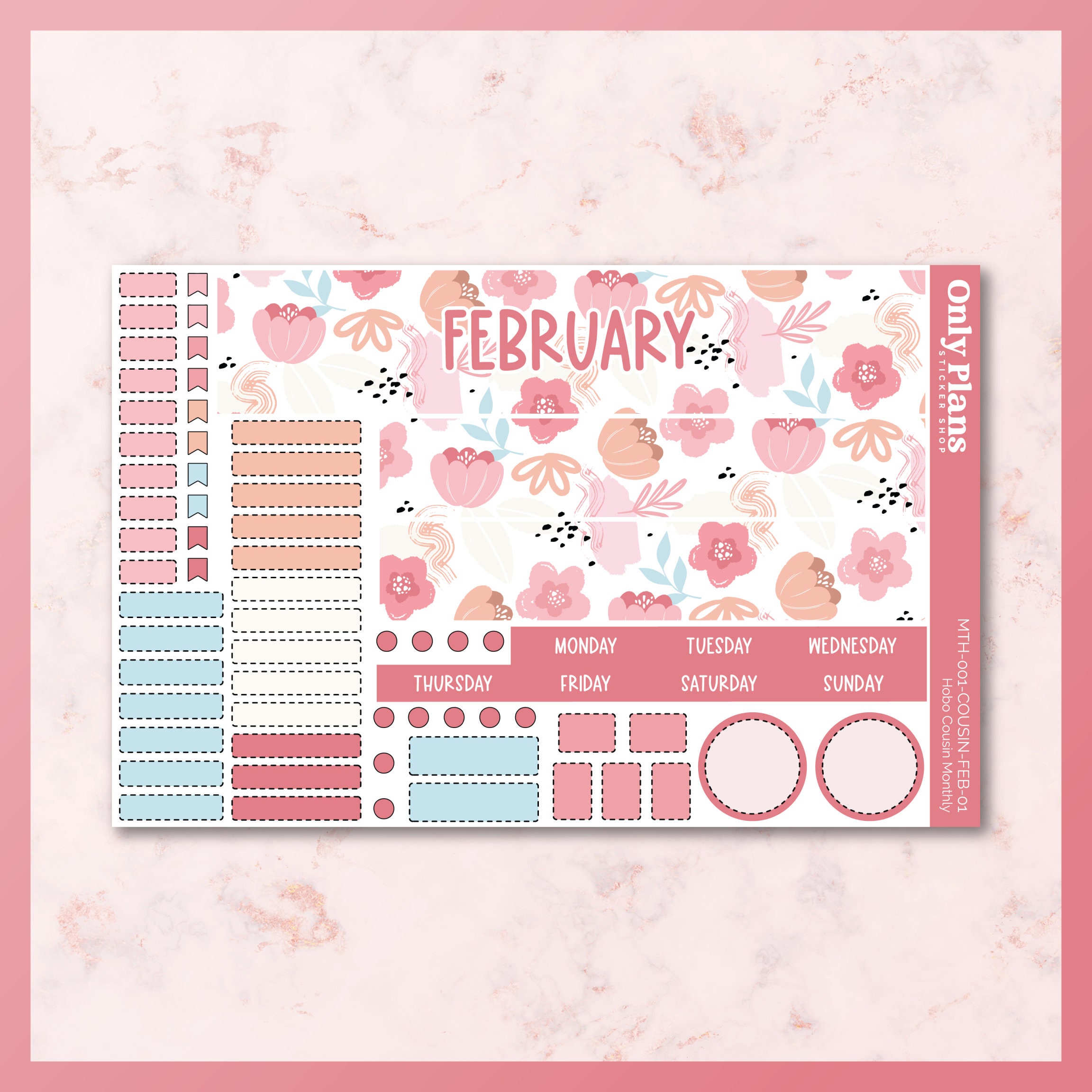 PRINTABLE Hobonichi Cousin Sticker Kit, February Monthly Hobonichi ...