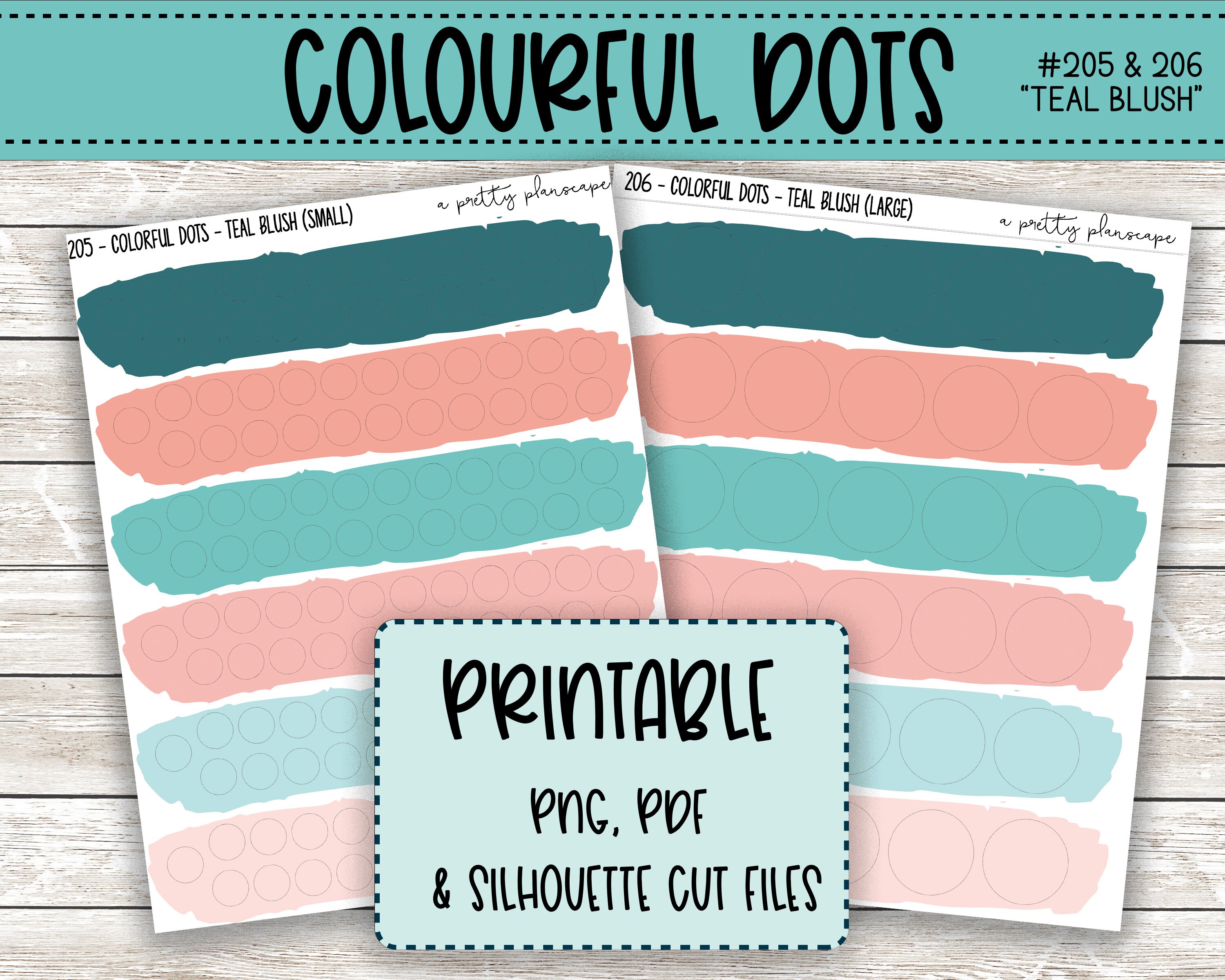 PRINTABLE Colourful Dots Small 0.25 & Large 0.5 | Etsy
