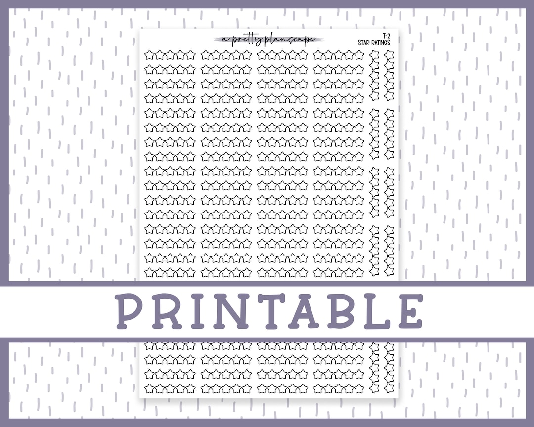 PRINTABLE Star Rating Stickers Book Rating Movie Rating - Etsy