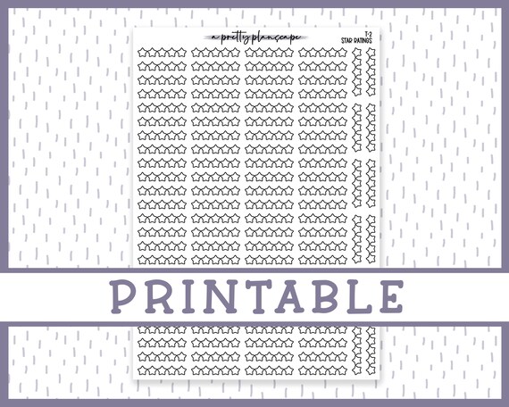 PRINTABLE Star Rating Stickers Book Rating Movie Rating - Etsy