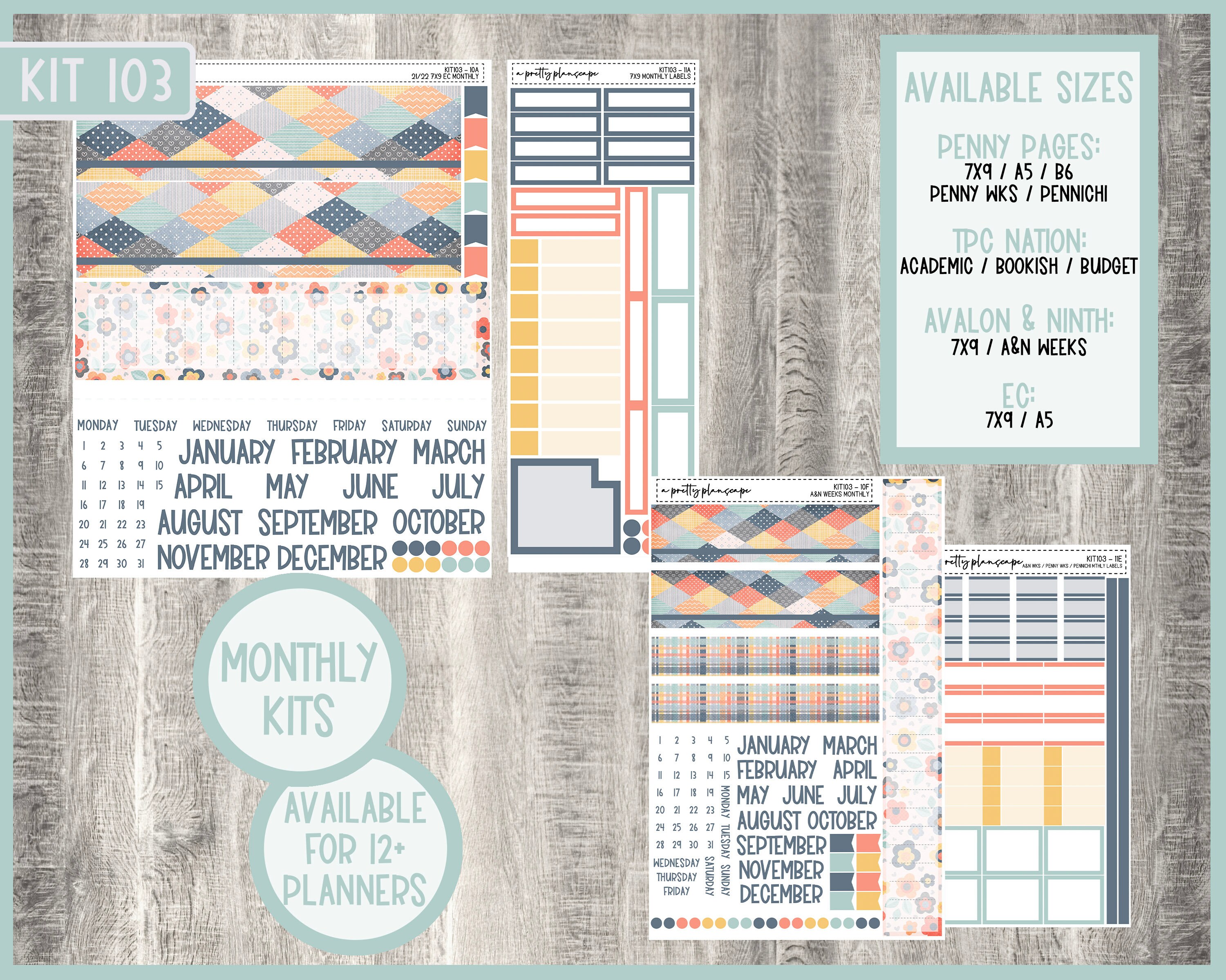 PRINTABLE Sticker Kit 103 Entire Collection Weekly | Etsy