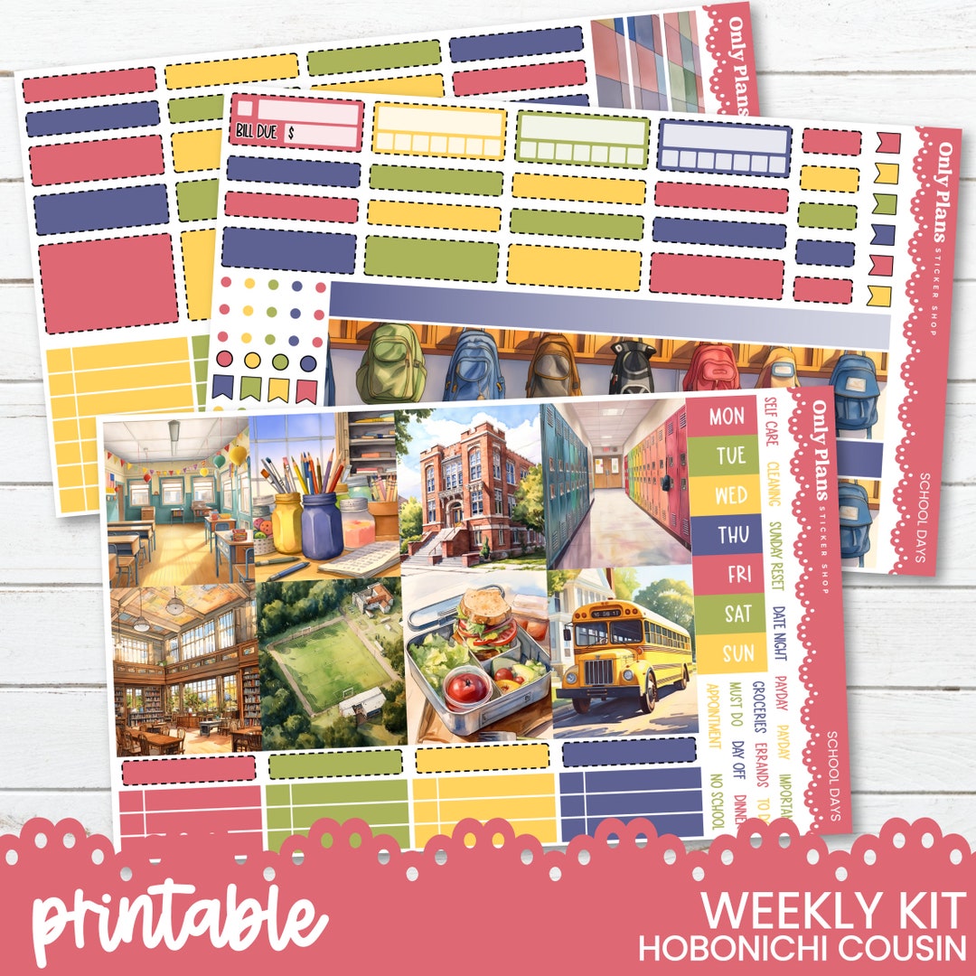 PRINTABLE Weekly Sticker Kit 191 - Hobonichi Cousin - Hobo Cousin ...