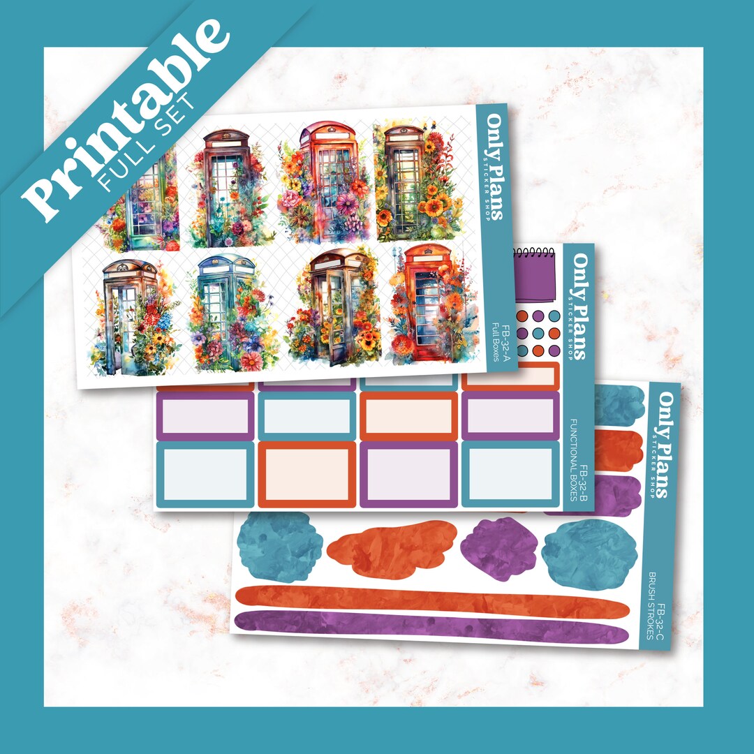 PRINTABLE Full Boxes Phone Booths FB-32 - Etsy