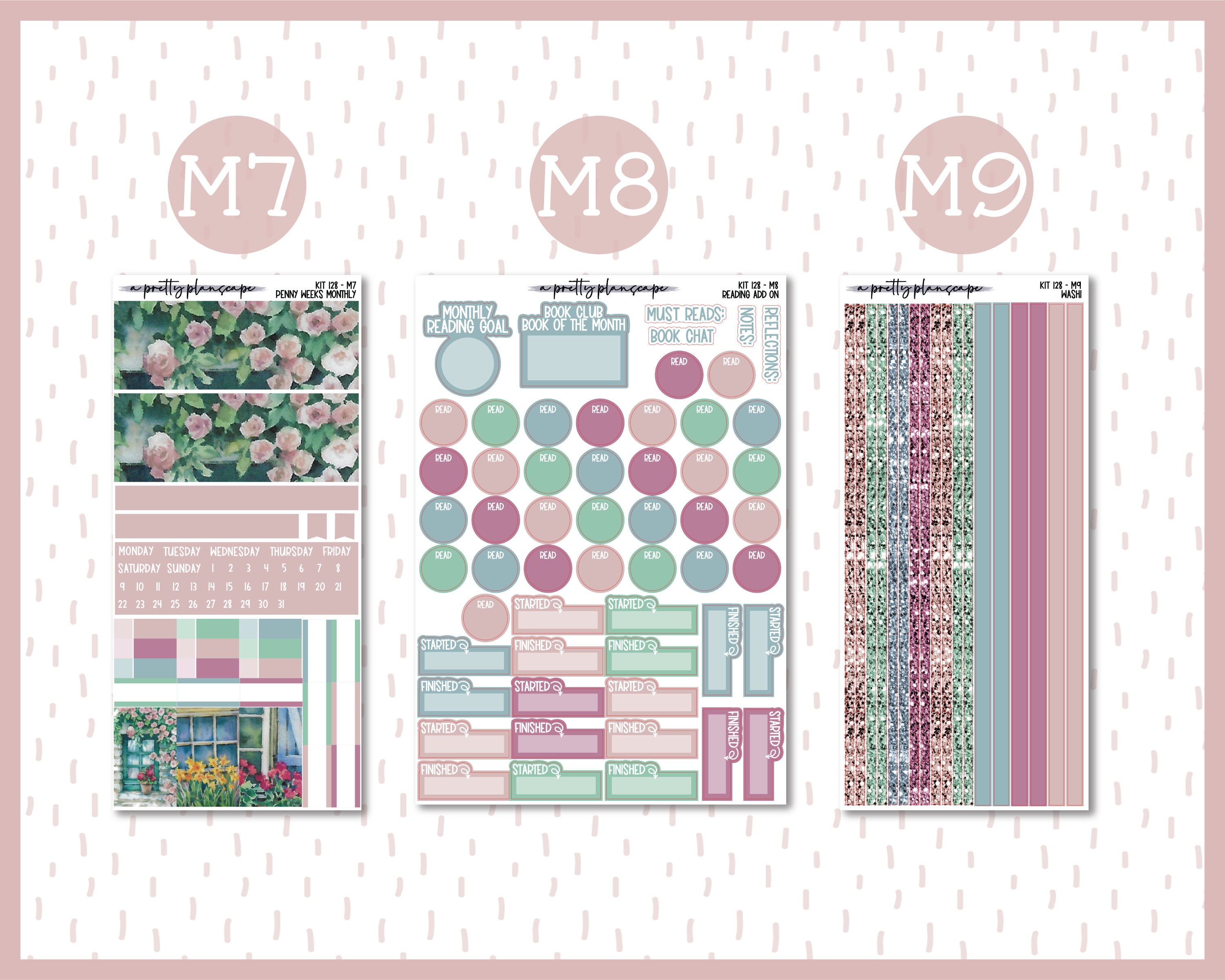 PRINTABLE Sticker Kit 128 Monthly Collection 7x9 A5W | Etsy