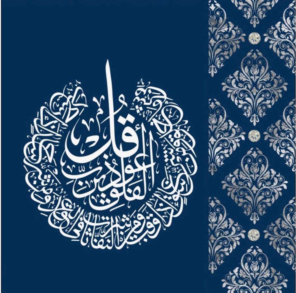 Ayatul Kursi 3 Panel Canvas Set-islamic Wall Art Canvas in Navy Blue ...
