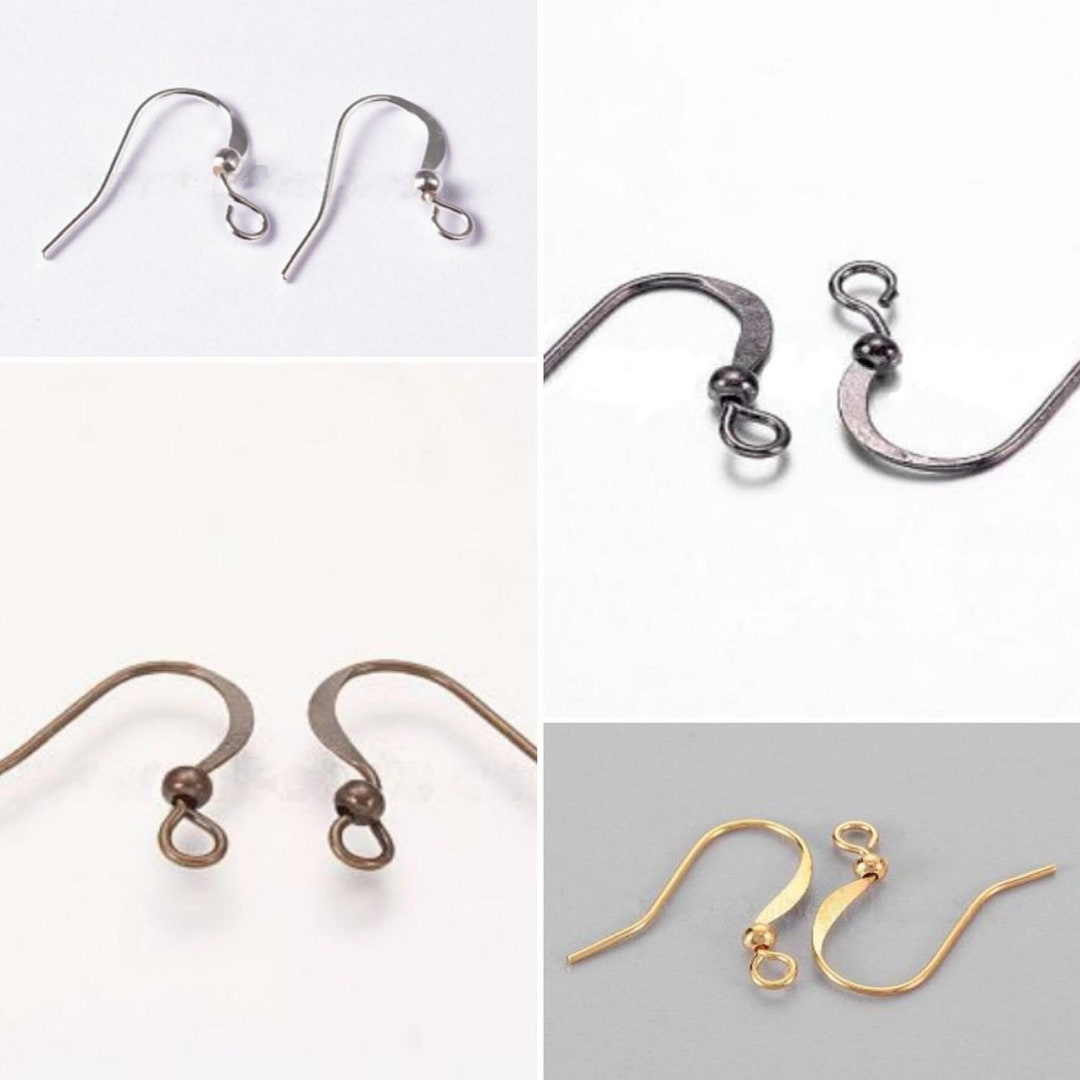 Ear Hook SICKLE Silver Gold Bronze Copper Brass Black Make Your Own ...