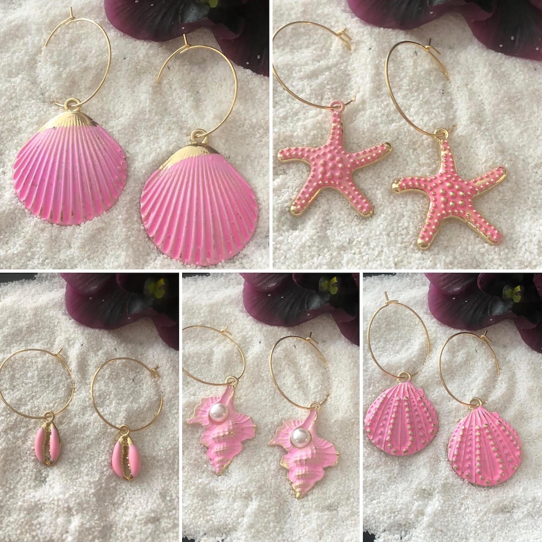 Boucles d'oreilles Limited SUMMER EDITION rose MARITIM coquille étoile ...