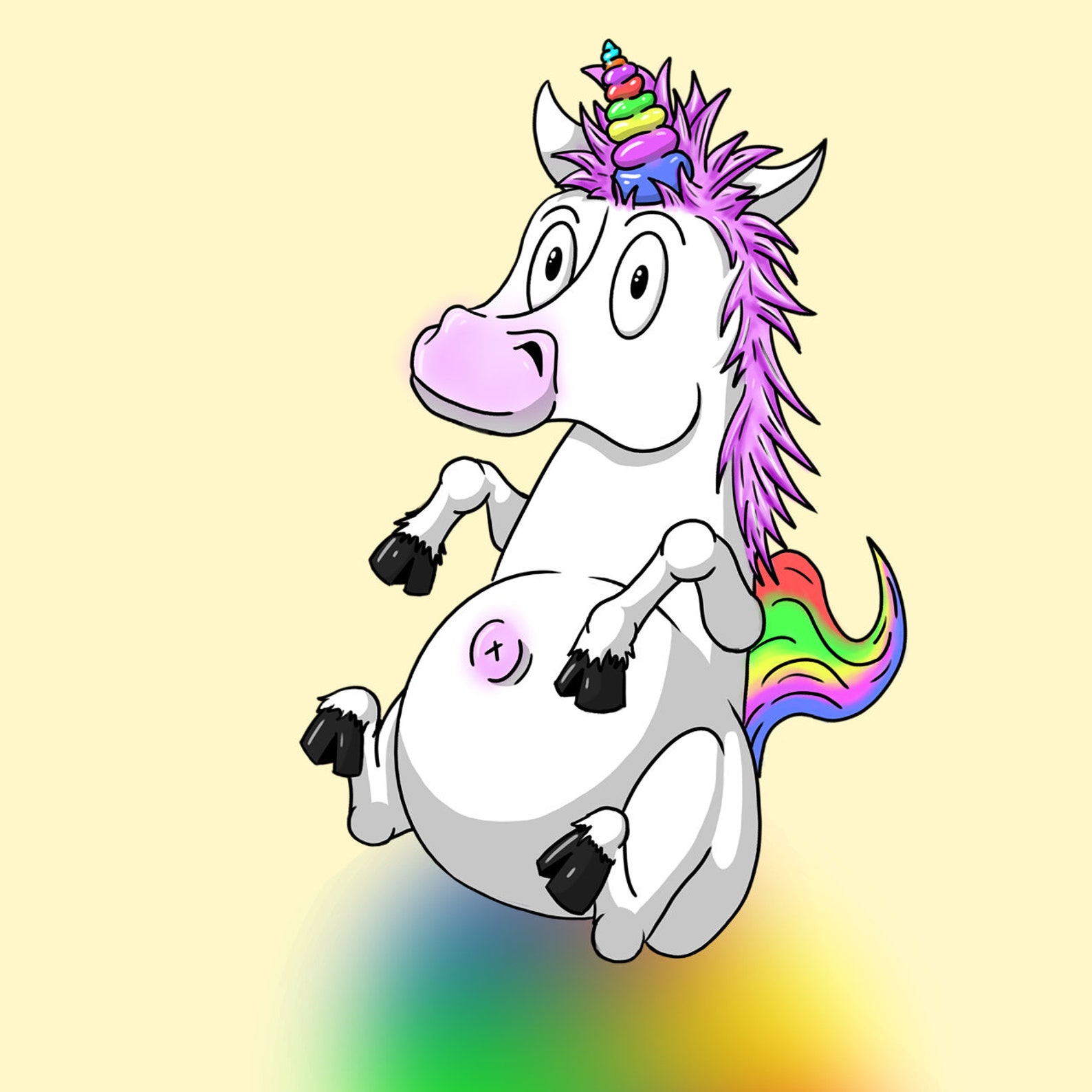 Funny Unicorn Farting Rainbows Animated Emote, Twitch Emotes (digital ...