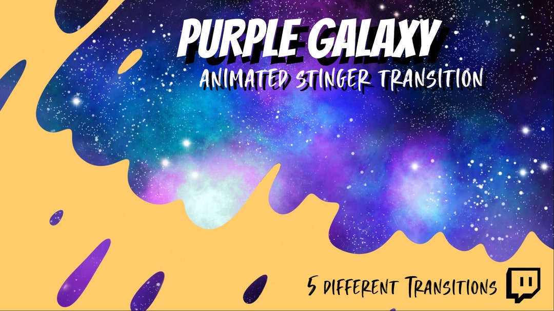 Stinger Transition of a Purple Galaxy, Animated Transition for Twitch ...