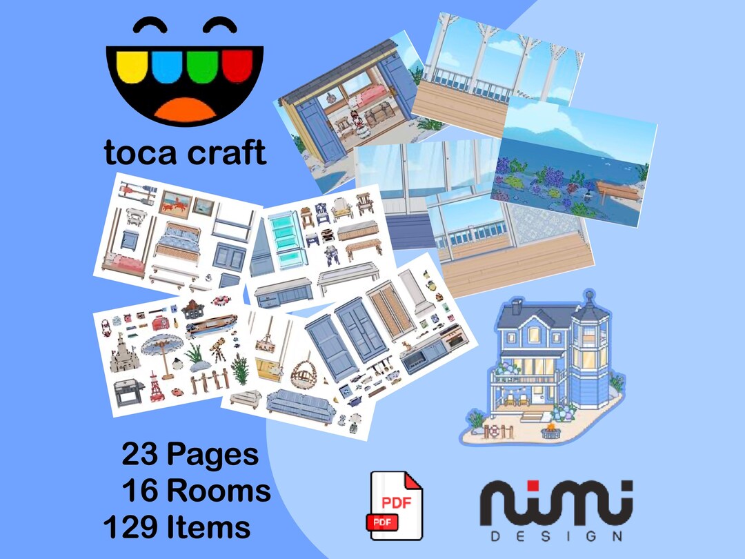 Toca Boca Coastal Villa / DIY Dollhouse for Kids / Fine Motor Skills Exercise for a Child's ...