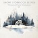 Snowy Storybook Scenes, Winter Forest Scenery, Christmas Scrapbook ...
