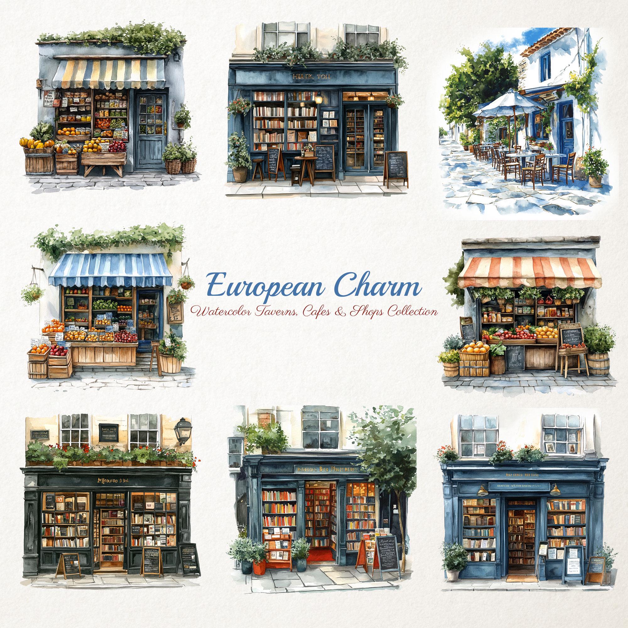 European Charm, Watercolor Taverns, Cafes & Shops Collection, Craft ...