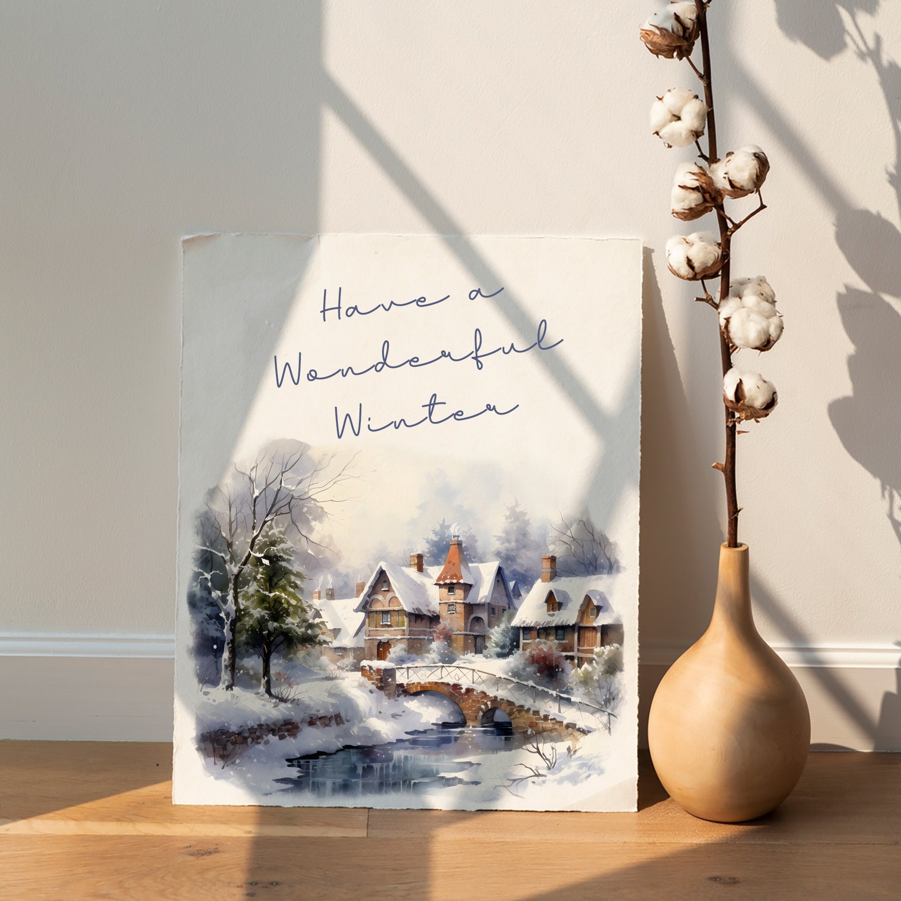 Enchanted Winter Village - Watercolor Winter Clipart - Watercolor ...