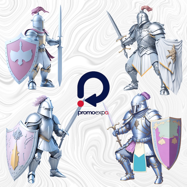 Watercolor Medieval Knights Clipart, Crusader Clip Art, Medieval Art ...