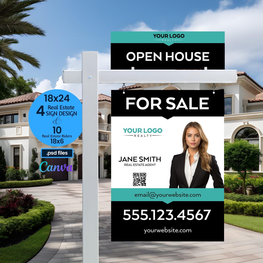 Real Estate Yard Sign Template, Property Sign, for Sale Sign, Sold Sign ...