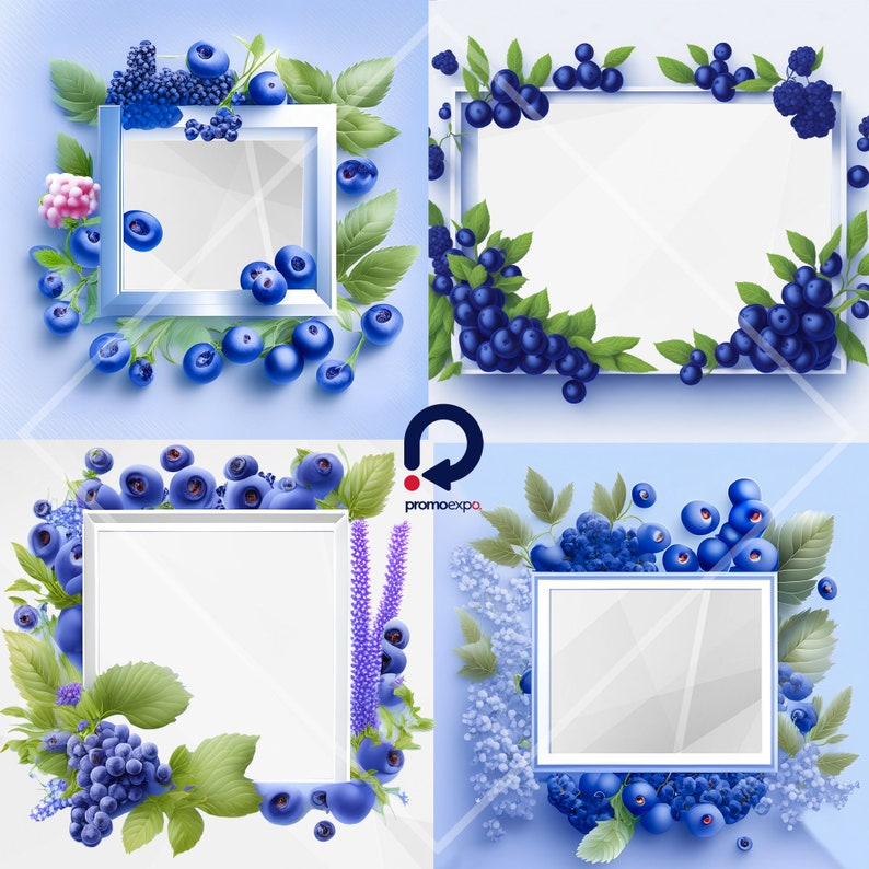 Delightful Blueberry Day Frames PNG Clipart Fruit - Etsy
