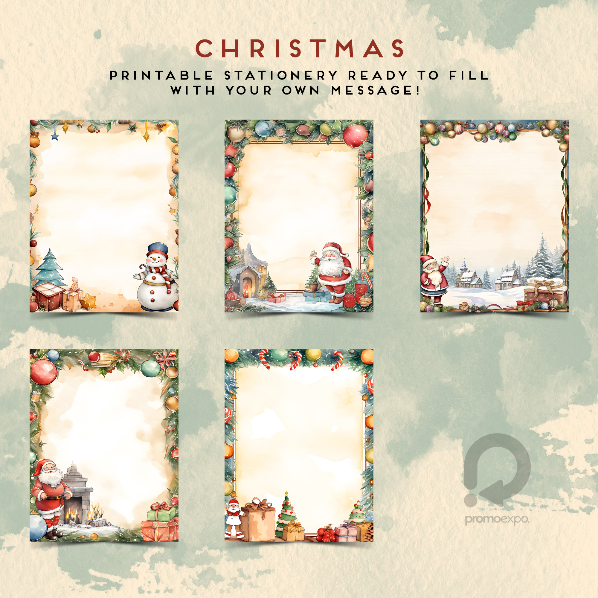Festive Christmas Stationery Set - Letter & A4 - Letterheads - 17 ...