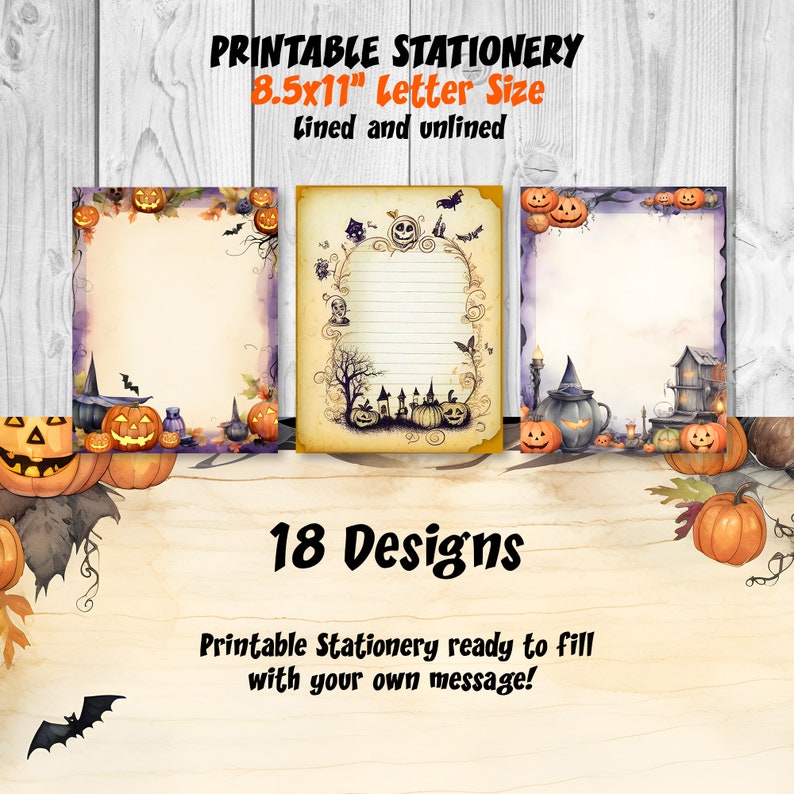 Printable Halloween Stationery - Letter Paper - Letterheads - 18 ...