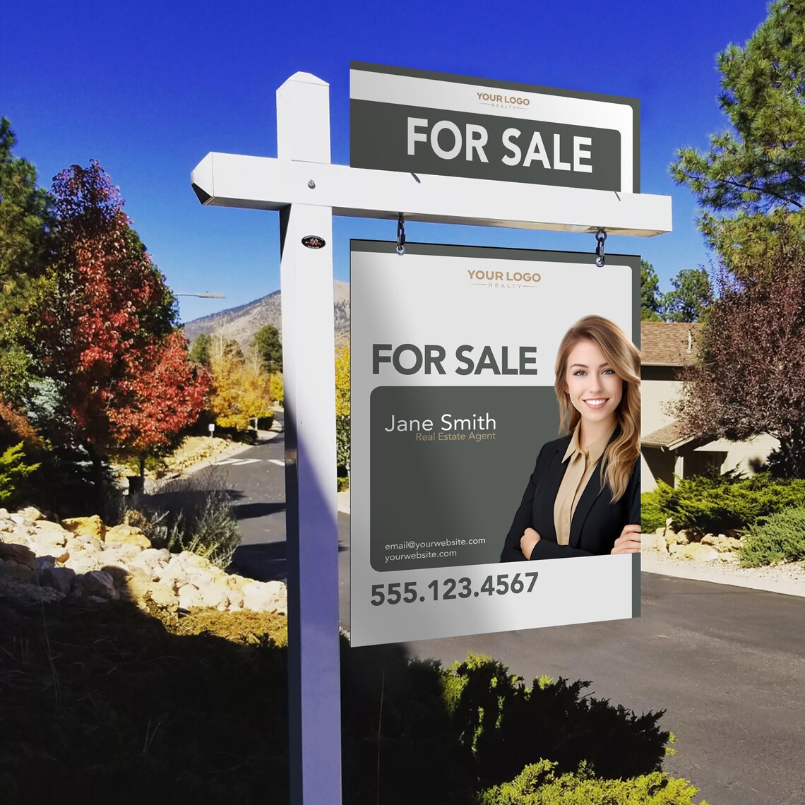 Real Estate Yard Sign Template, Property Sign, for Sale Sign, Sold Sign ...