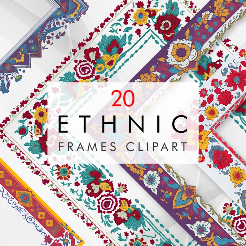 Ethnic Frames Clipart , Color Pastel Frames, Floral Frames, Photo ...