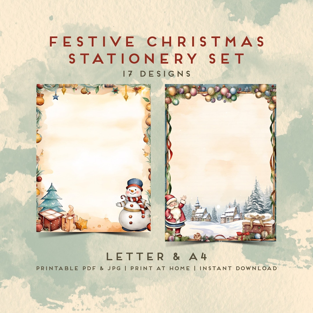 Festive Christmas Stationery Set - Letter & A4 - Letterheads - 17 ...