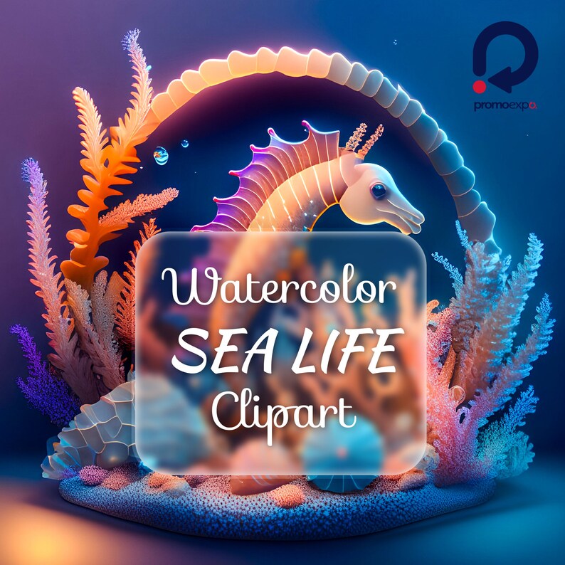 Sea Life Clipart: Watercolor Ocean PNG Images (digital Download) - Etsy
