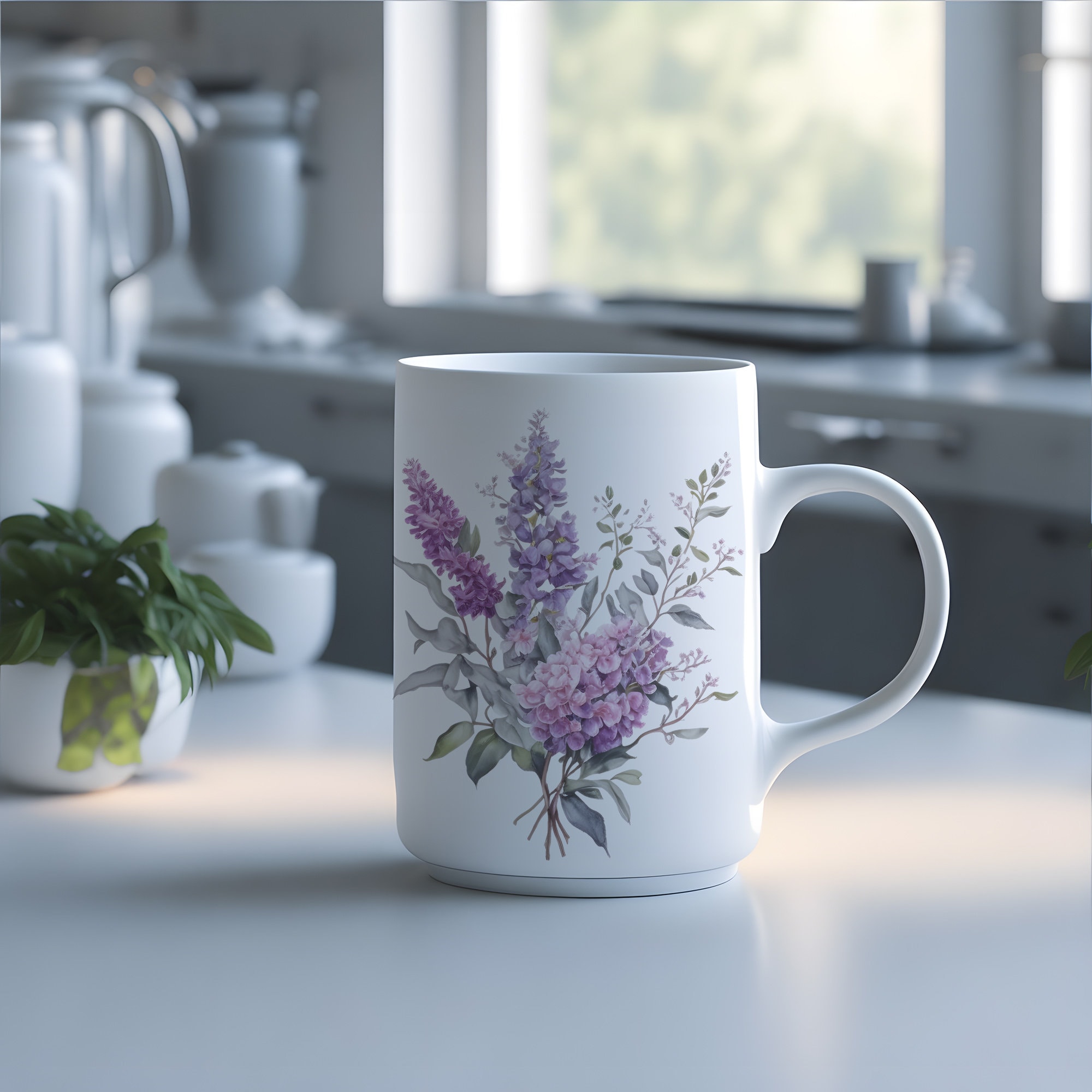 Soothing Lilac Blooms, Watercolor Lilac Clipart, Digital Floral ...