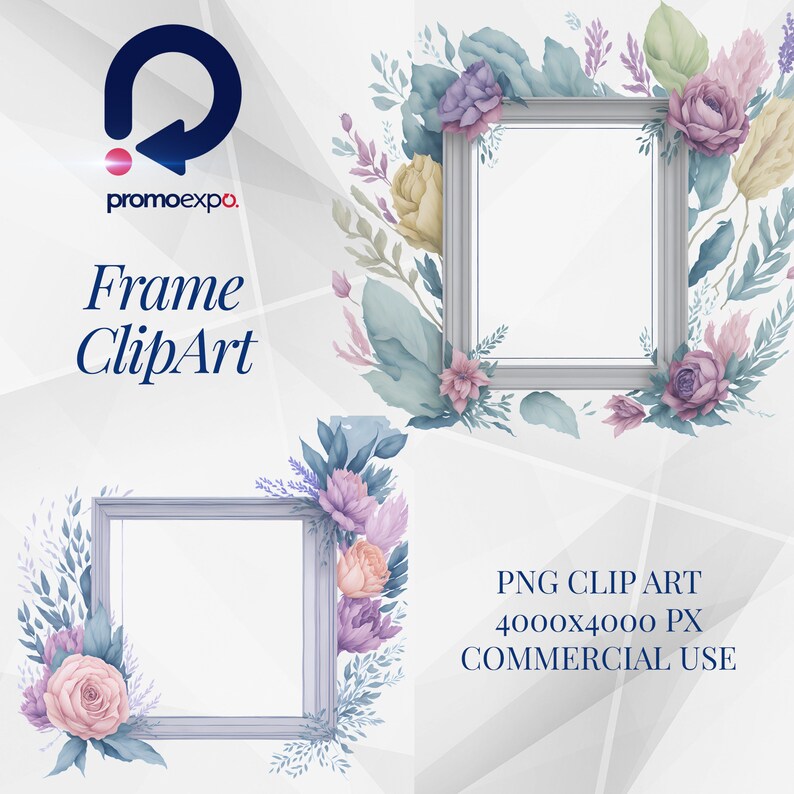 Watercolor Clipart Floral Frames, Color Pastel Frames, Photo Frames ...